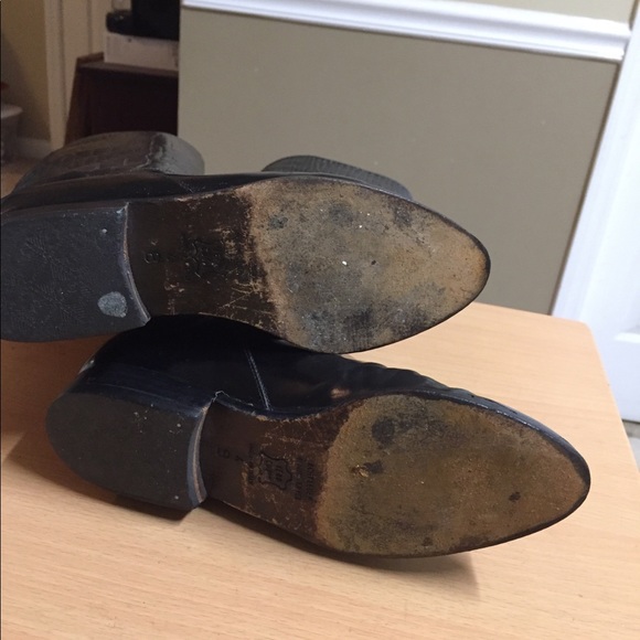 Echt Leder | Shoes | Echt Leder Black Glazed Leather Boots Sz 4 | Poshmark